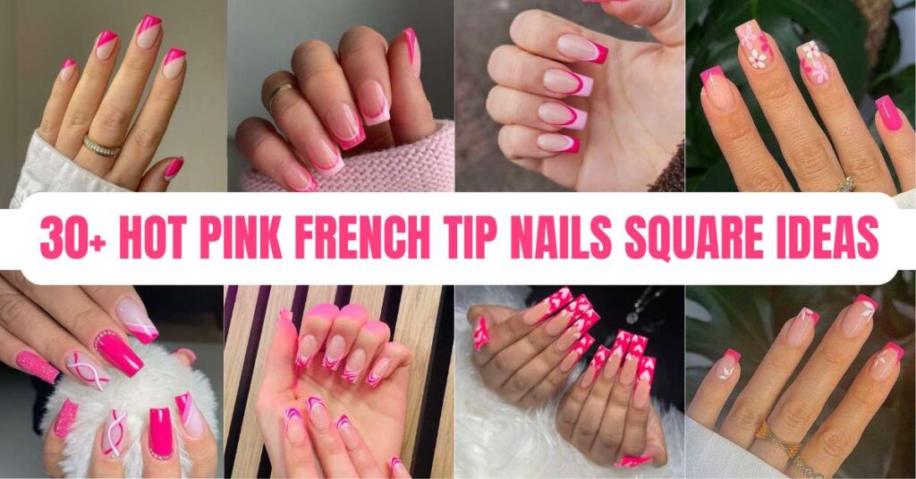 30+ Hot Pink French Tip Nails Square Ideas That Totally Slay – FASHION ...