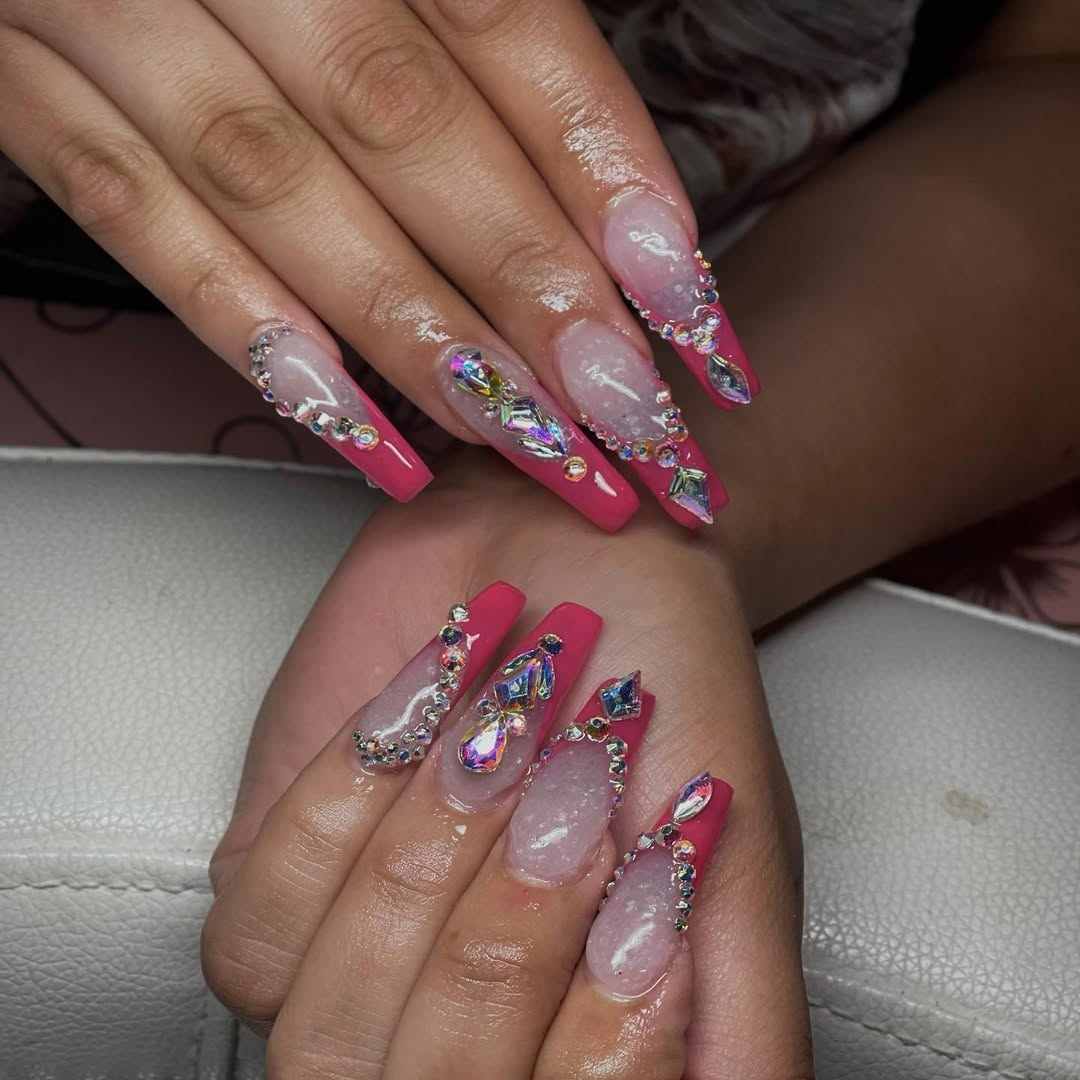 30+ Hot Pink French Tip Nails Square Ideas That Totally Slay – FASHION ...
