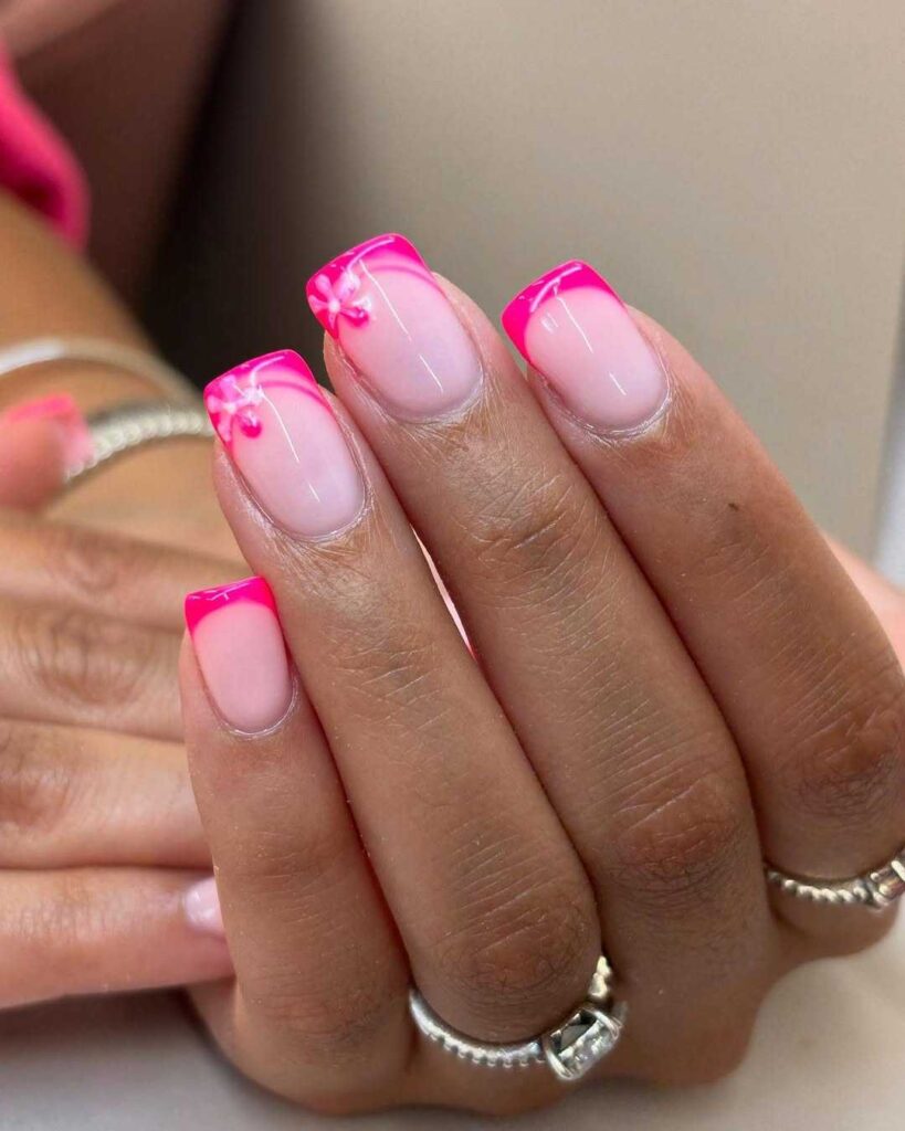 30+ Hot Pink French Tip Nails Square Ideas That Totally Slay – FASHION ...