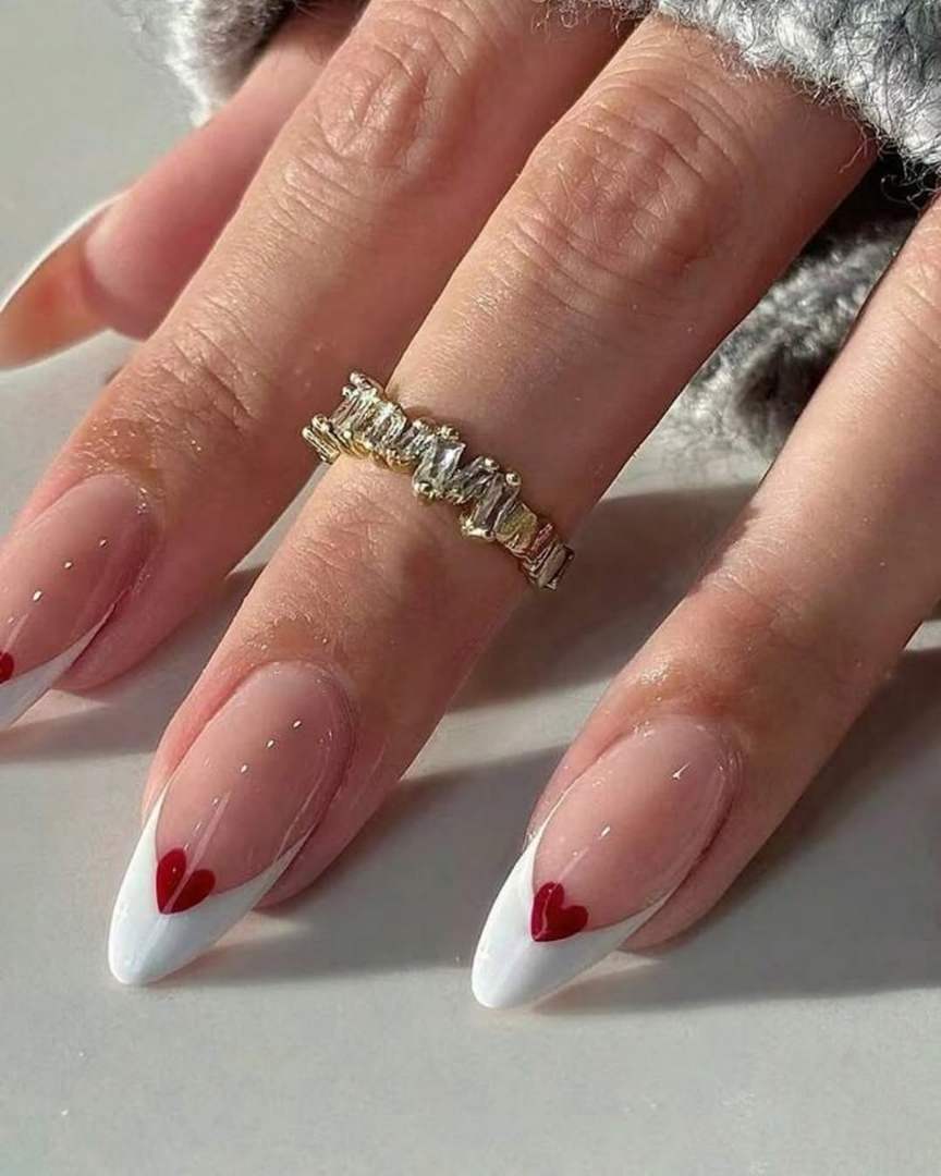 40+ Red and White French Tip Nails That Are Anything But Basic ...