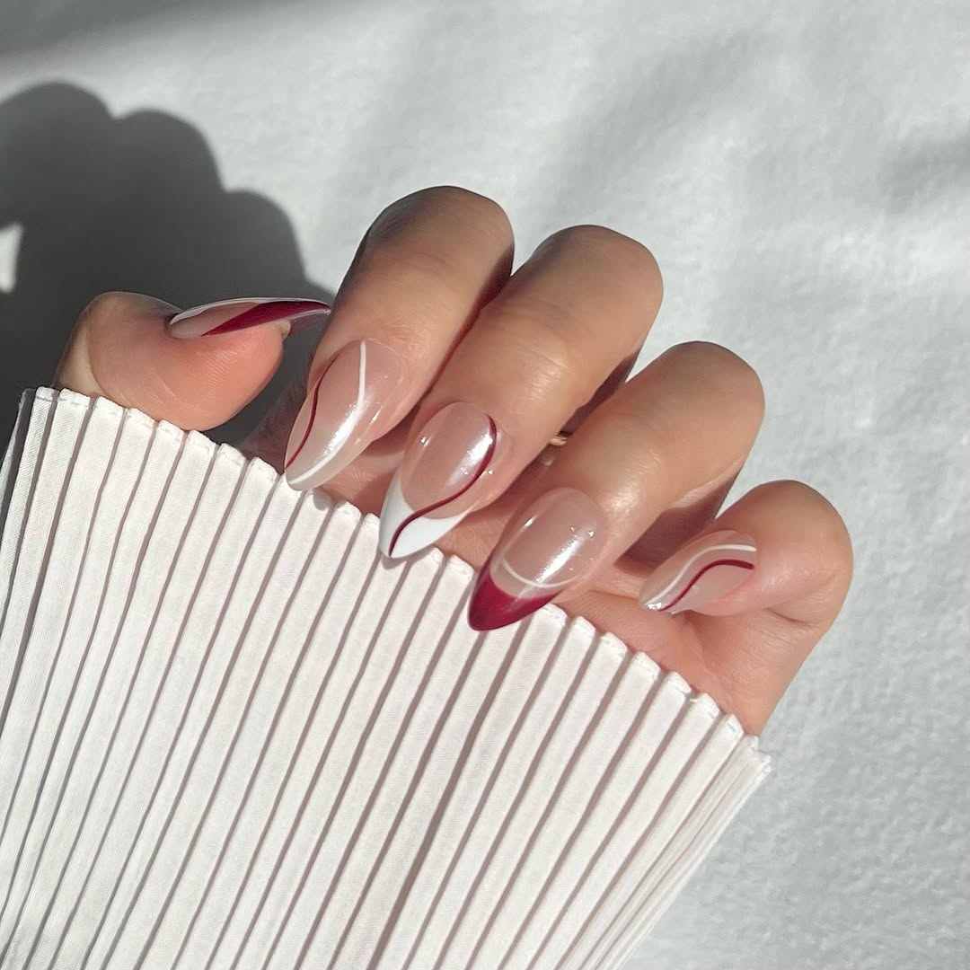 40+ Red and White French Tip Nails That Are Anything But Basic ...
