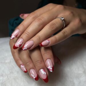 40+ Red and White French Tip Nails That Are Anything But Basic ...