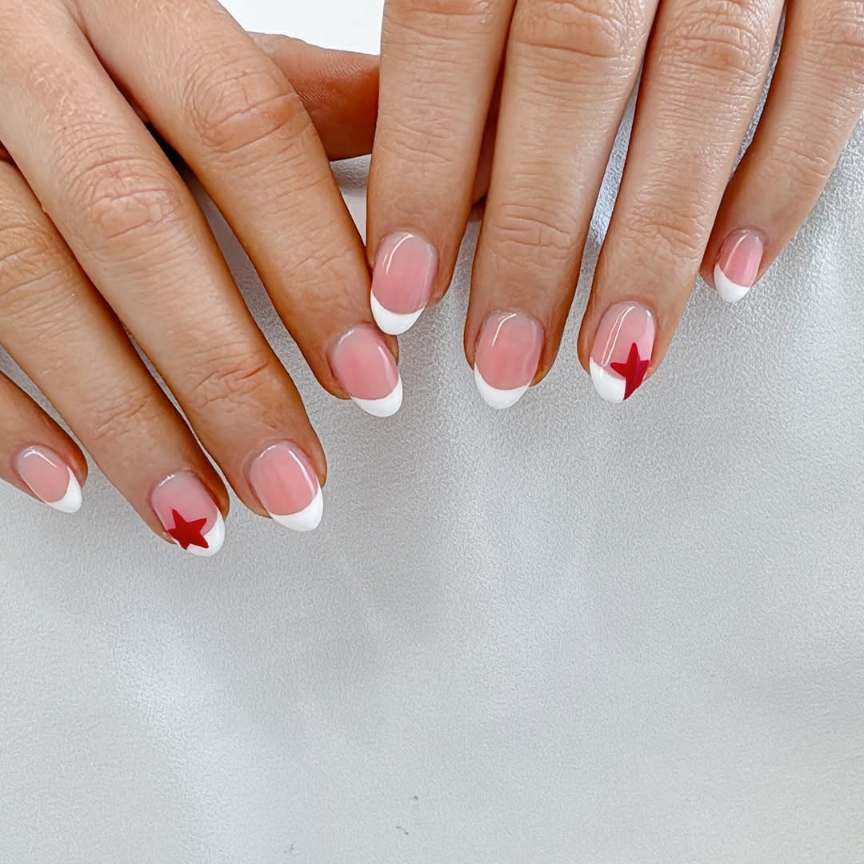 40+ Red and White French Tip Nails That Are Anything But Basic ...
