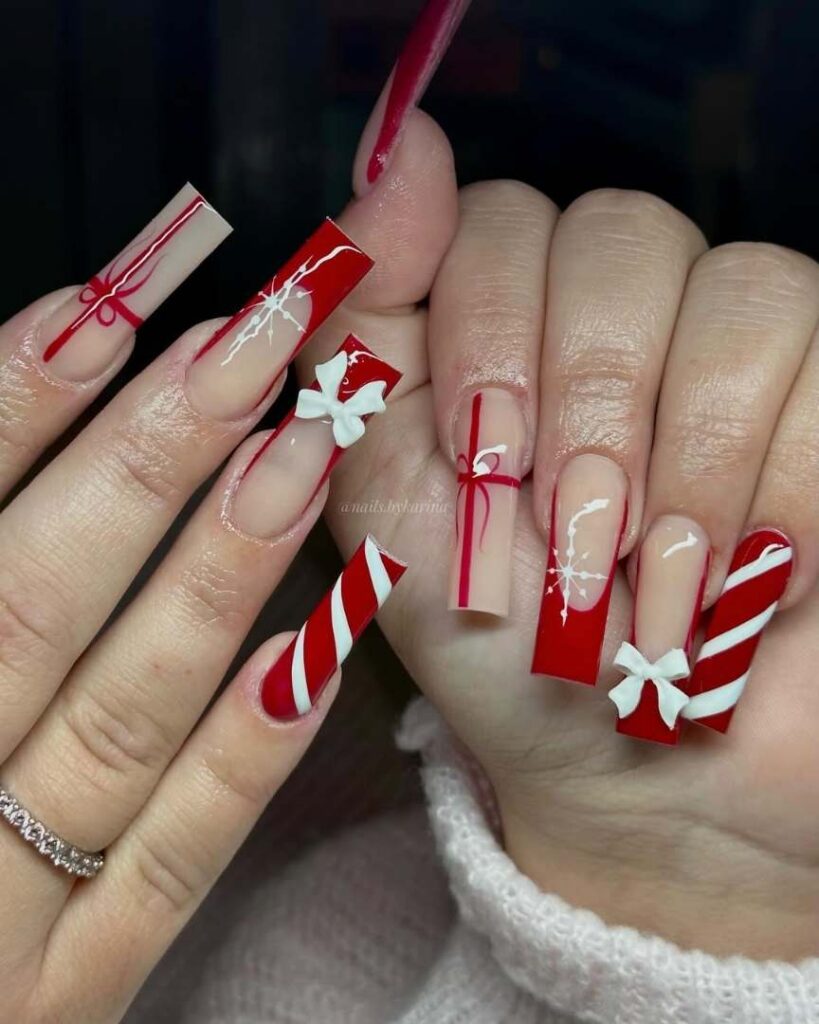 40+ Red and White French Tip Nails That Are Anything But Basic ...