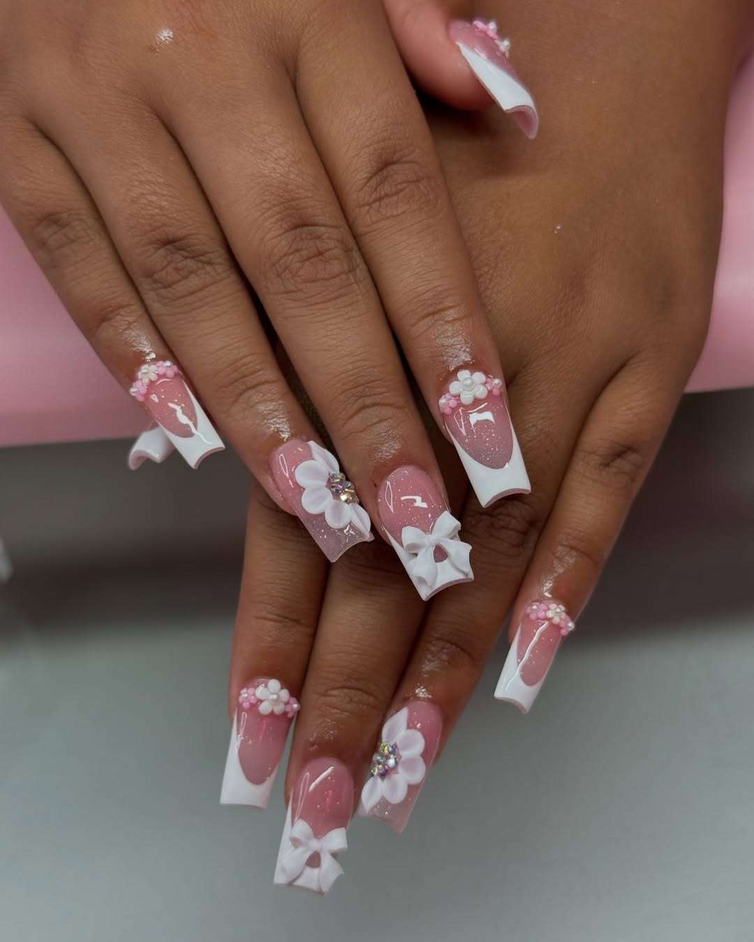 40+ White French Tip Nails with Flowers You’ll Want to Copy – FASHION ...