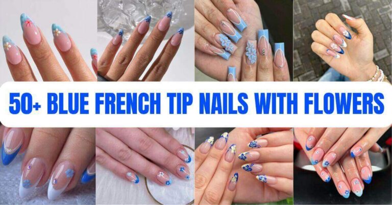 50+ Blue French Tip Nails With Flowers That Bloom – FASHION SO SIMPLE
