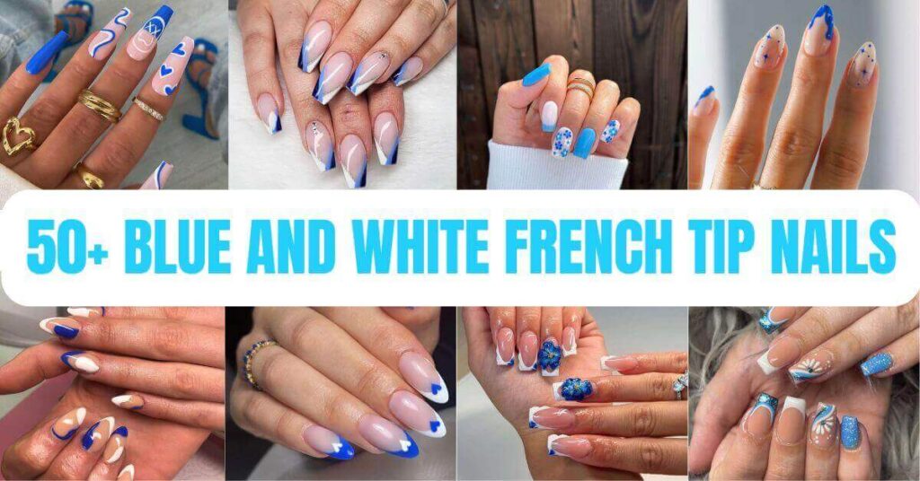 50+ Blue and White French Tip Nails That Redefine Classic Cool ...