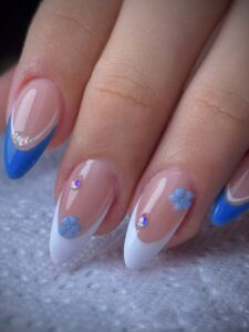 50+ Blue French Tip Nails With Flowers That Bloom – FASHION SO SIMPLE