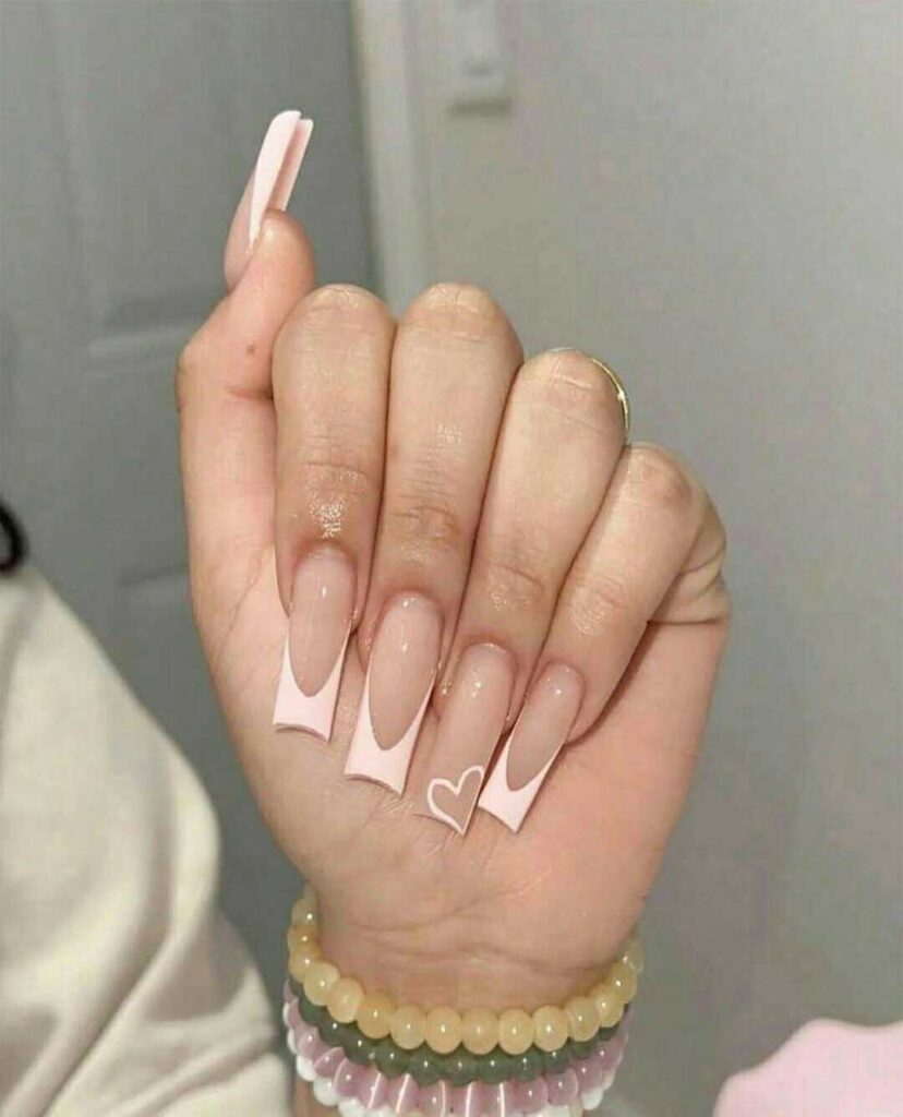 50+ White French Tip Nails With Hearts That Are Pure Romance – FASHION ...