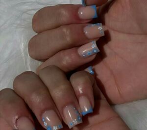 50+ Blue French Tip Nails With Flowers That Bloom – FASHION SO SIMPLE
