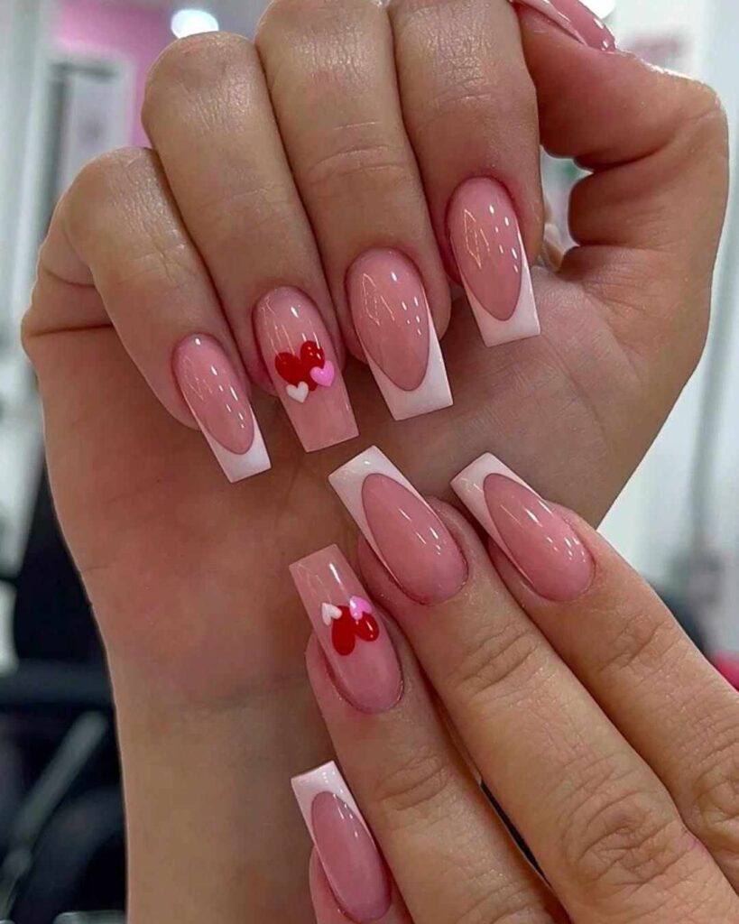 40+ French Tip Nails with Heart Design That’ll Steal Yours – FASHION SO ...