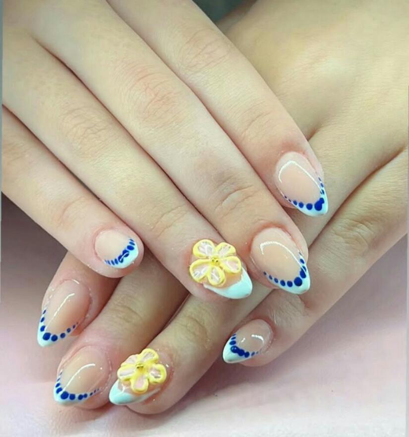 50+ Blue French Tip Nails With Flowers That Bloom – FASHION SO SIMPLE
