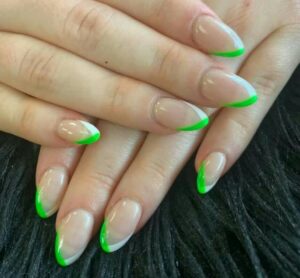 50+ Green and White French Tip Nails to Freshen Up Your Look – FASHION ...