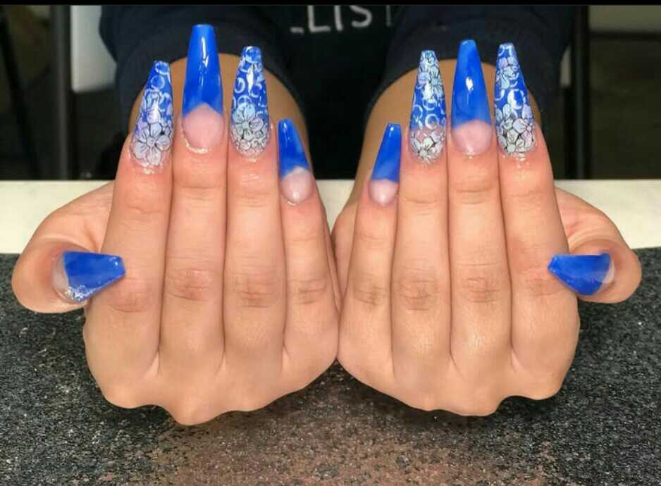 50+ Blue French Tip Nails With Flowers That Bloom – FASHION SO SIMPLE