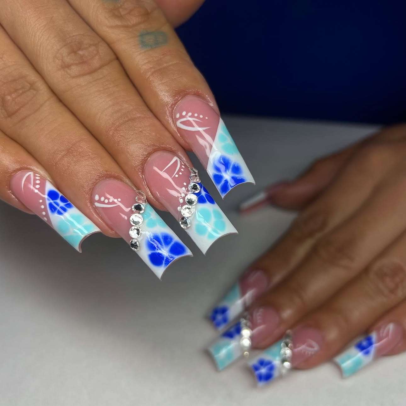 50+ Blue and White French Tip Nails That Redefine Classic Cool ...