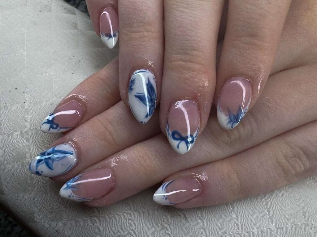 50+ Blue and White French Tip Nails That Redefine Classic Cool ...