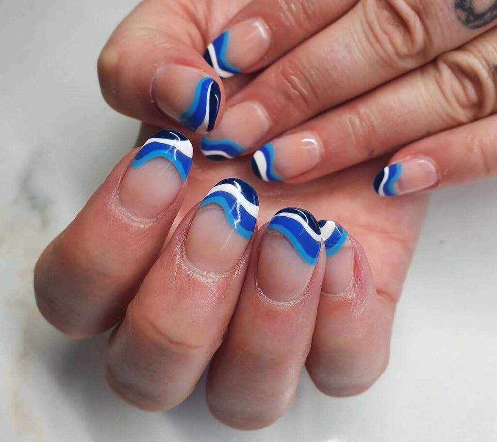 50+ Blue and White French Tip Nails That Redefine Classic Cool ...