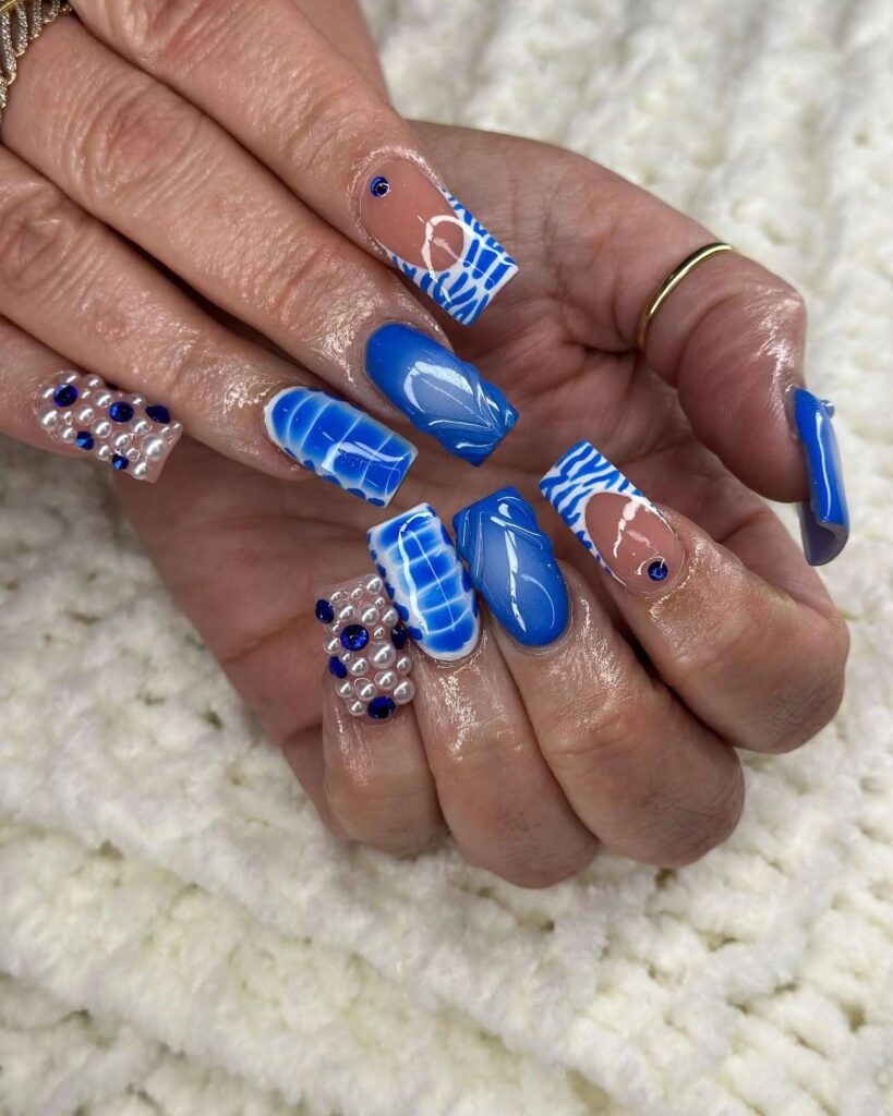 50+ Blue and White French Tip Nails That Redefine Classic Cool ...