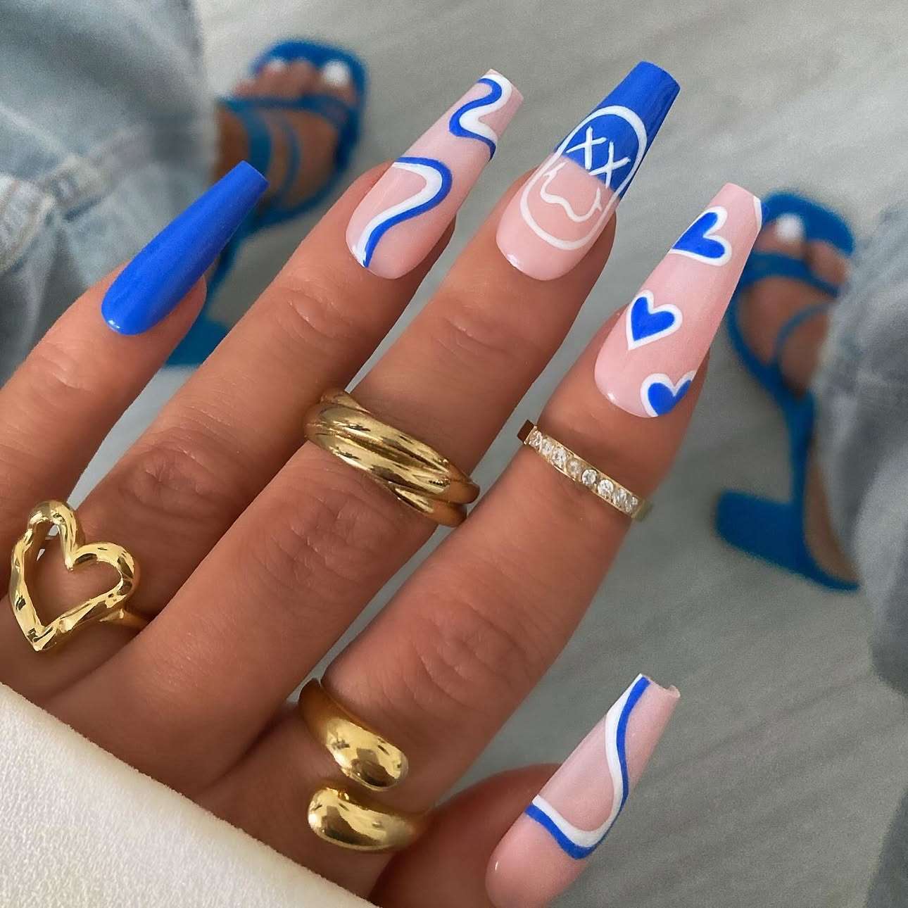 50+ Blue and White French Tip Nails That Redefine Classic Cool ...