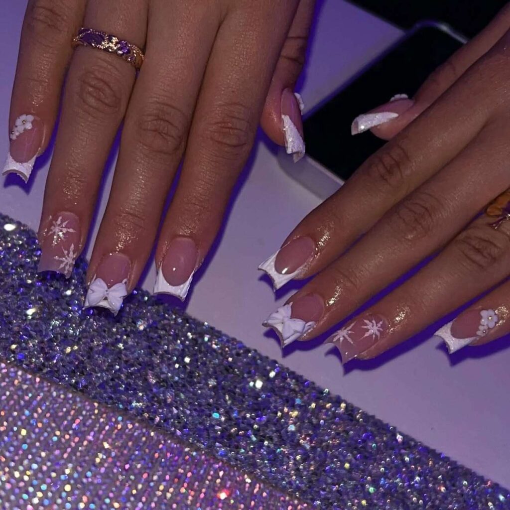 50+ French Tips with Bow Designs That Are Too Pretty to Ignore ...