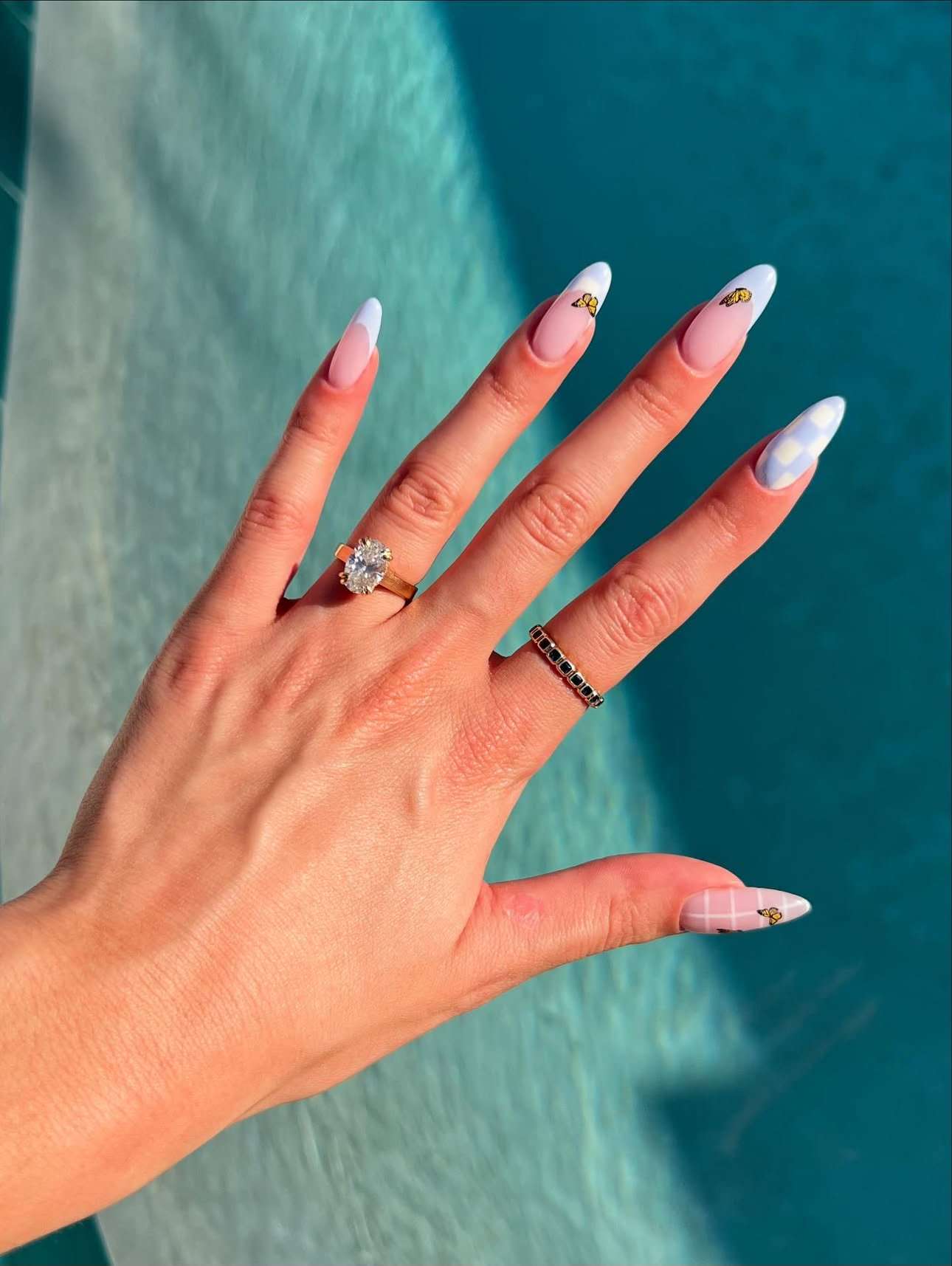Fresh and Elegant Light Blue French Tip Nails Almond Looks – FASHION SO ...
