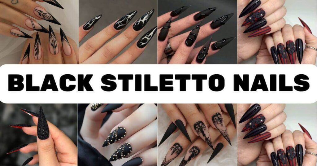 50+ Sharp, Sleek, and Stylish Black Stiletto Nails – FASHION SO SIMPLE