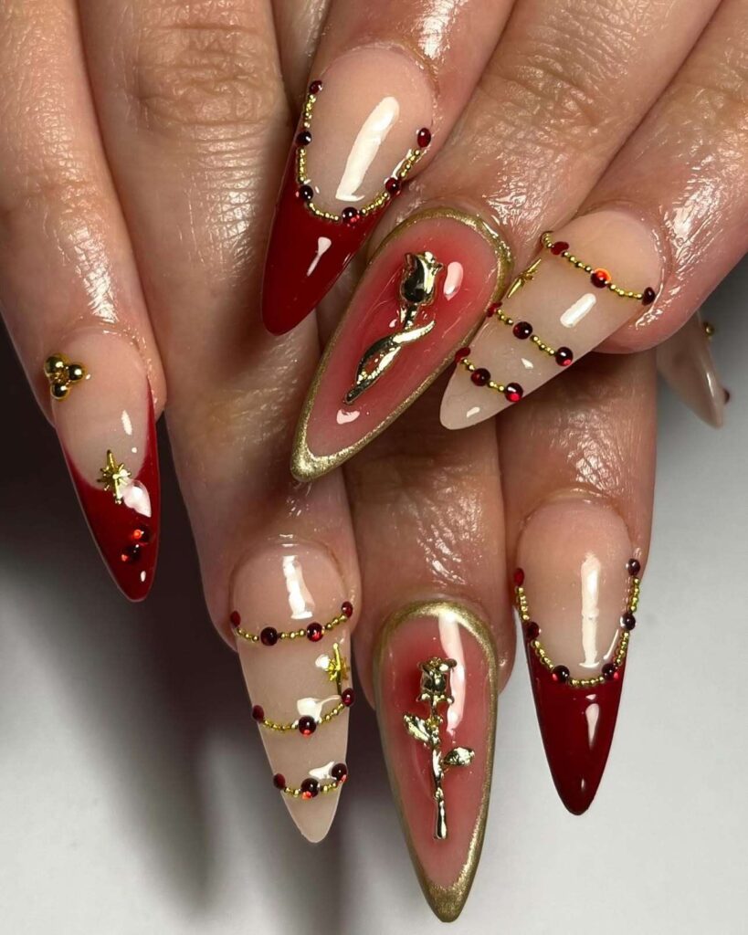 50+ Red and Gold Nail Designs That Radiate Luxury – FASHION SO SIMPLE