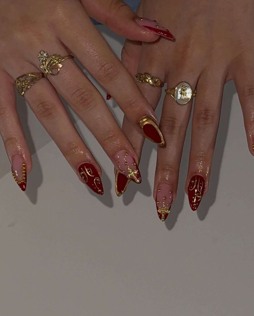 50+ Red and Gold Nail Designs That Radiate Luxury – FASHION SO SIMPLE
