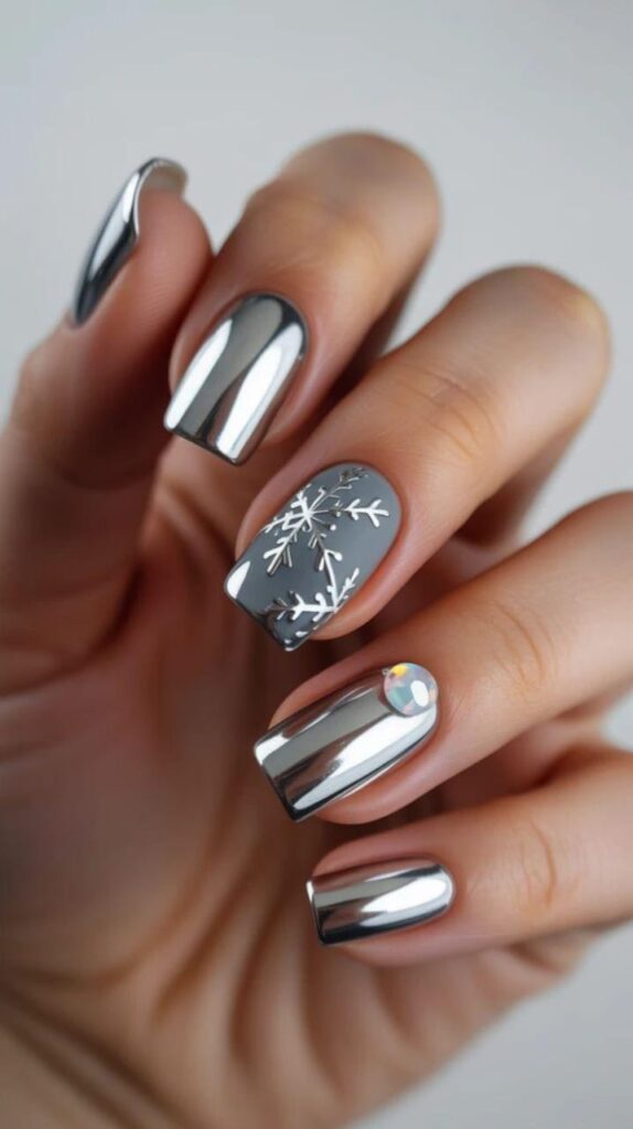 Sparkle Through 2026 Winter with These Chrome Winter Nails – FASHION SO ...